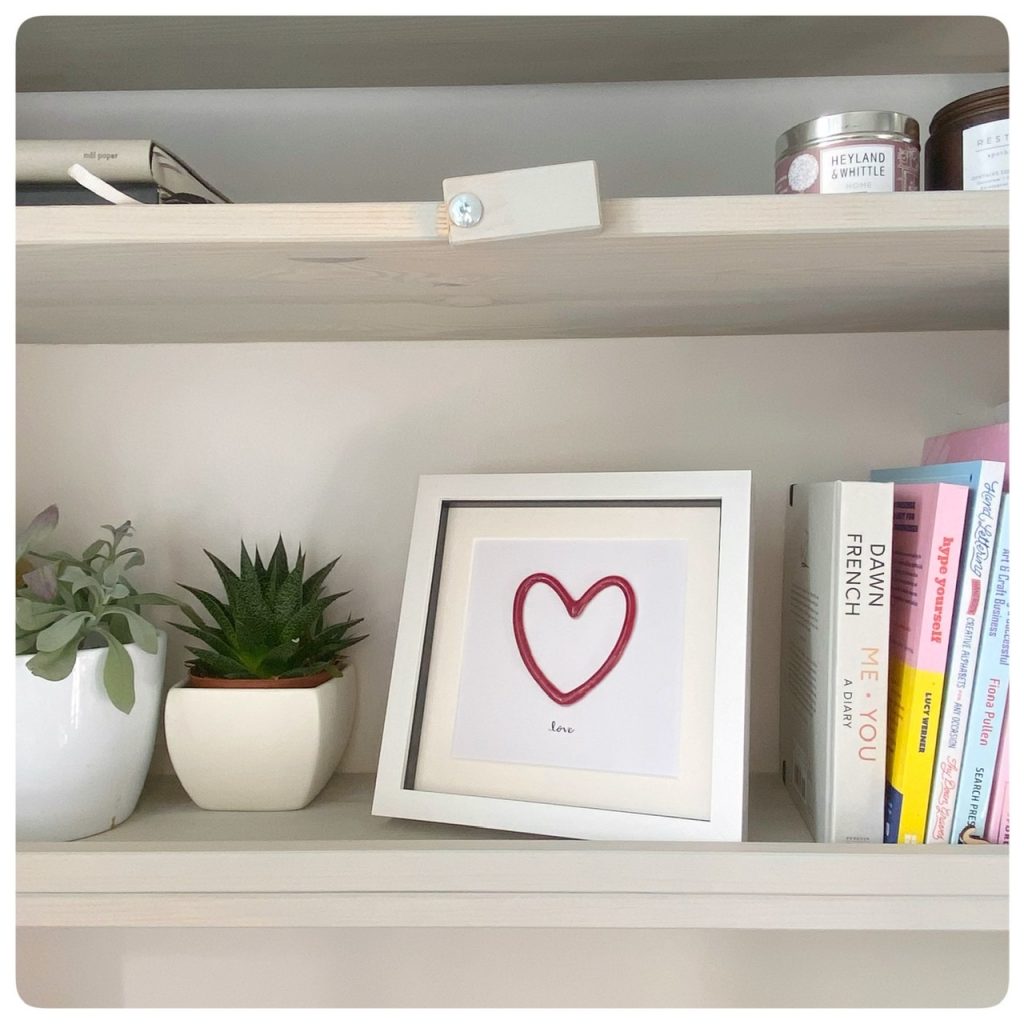 ‘love’ red glass heart frame - Salvia Glass - Made in UK