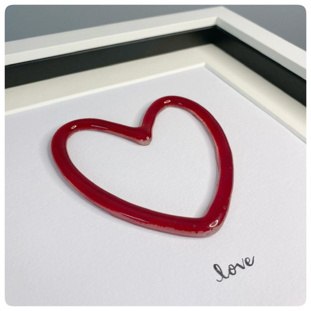 ‘love’ red glass heart frame - Salvia Glass - Made in UK