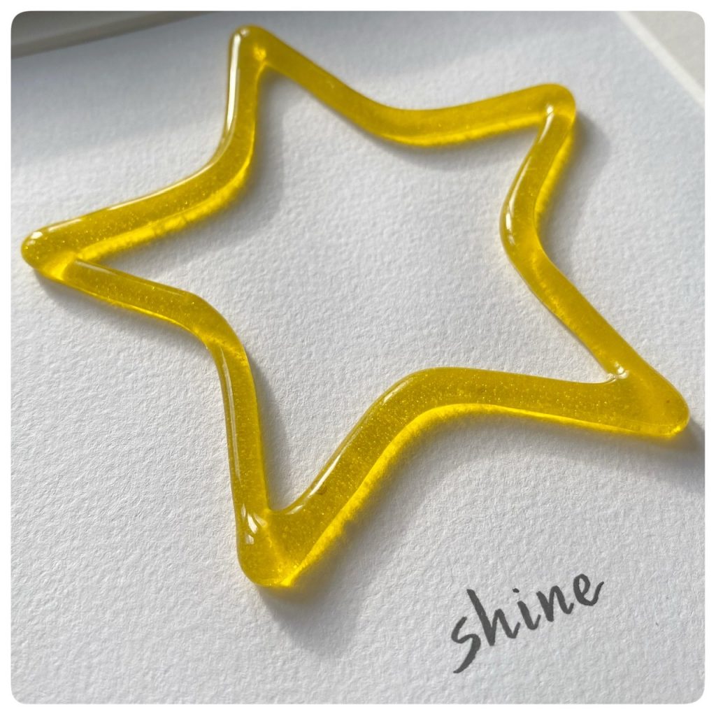 ‘Shine’ yellow glass star frame - www.salviaglass.co.uk - Made in UK
