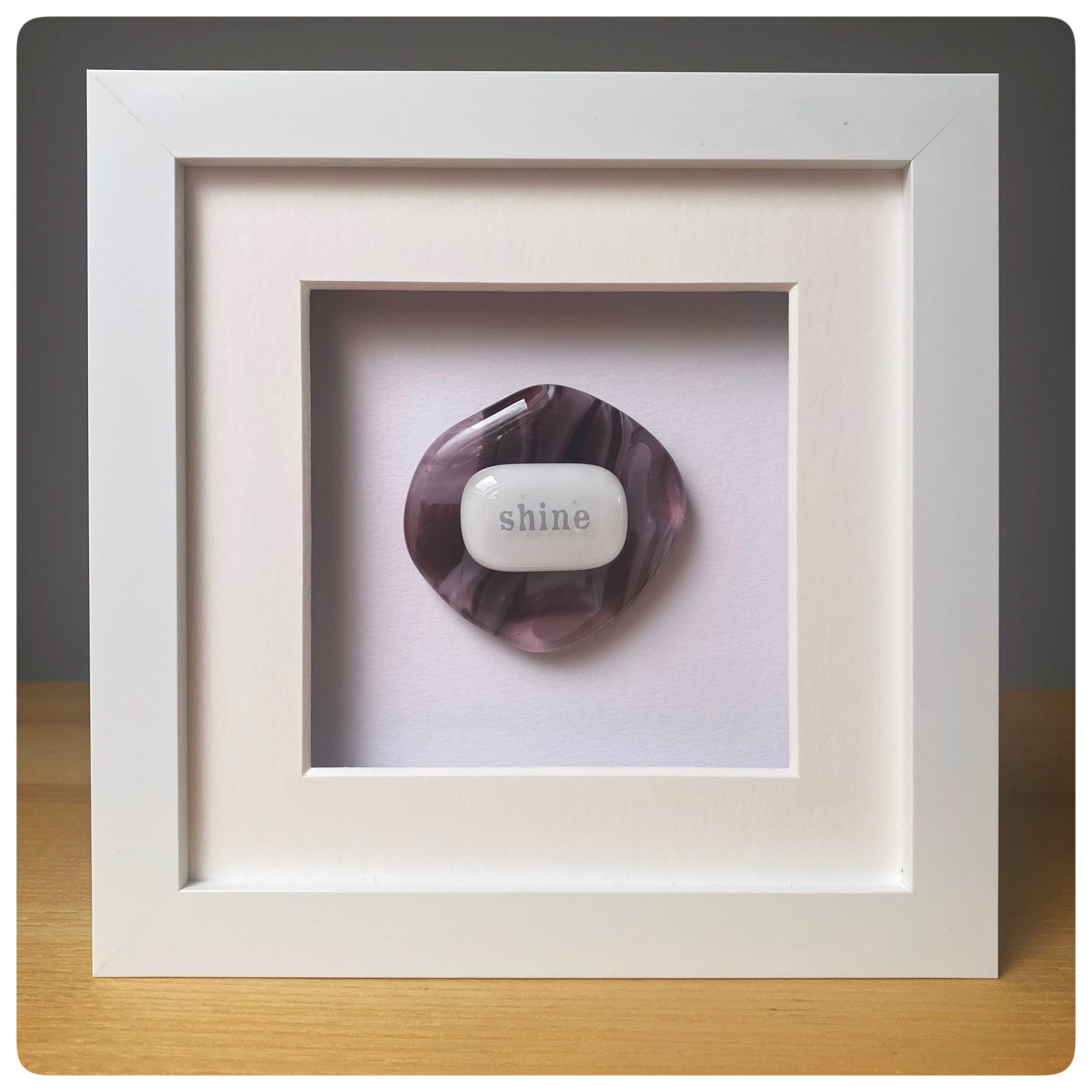 'Shine' Purple Fused Glass Art Frame - www.salviaglass.co.uk